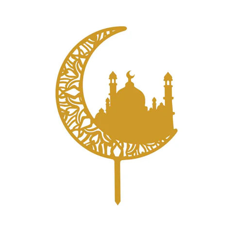 Ramadan Moon Topper Gold توبر قمر رمضان ذهبي – Cake Hut